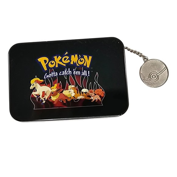 Nintendo | Toys | Vintage Pokemon Fire Type Tin Card Holder Lidded Poke ...